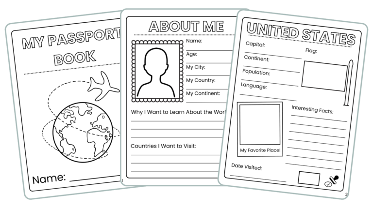 Exploring Our World – Free Printable Passport Book Activity
